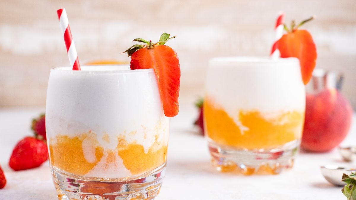 Layered Mango Colada Slushie - xoxoBella