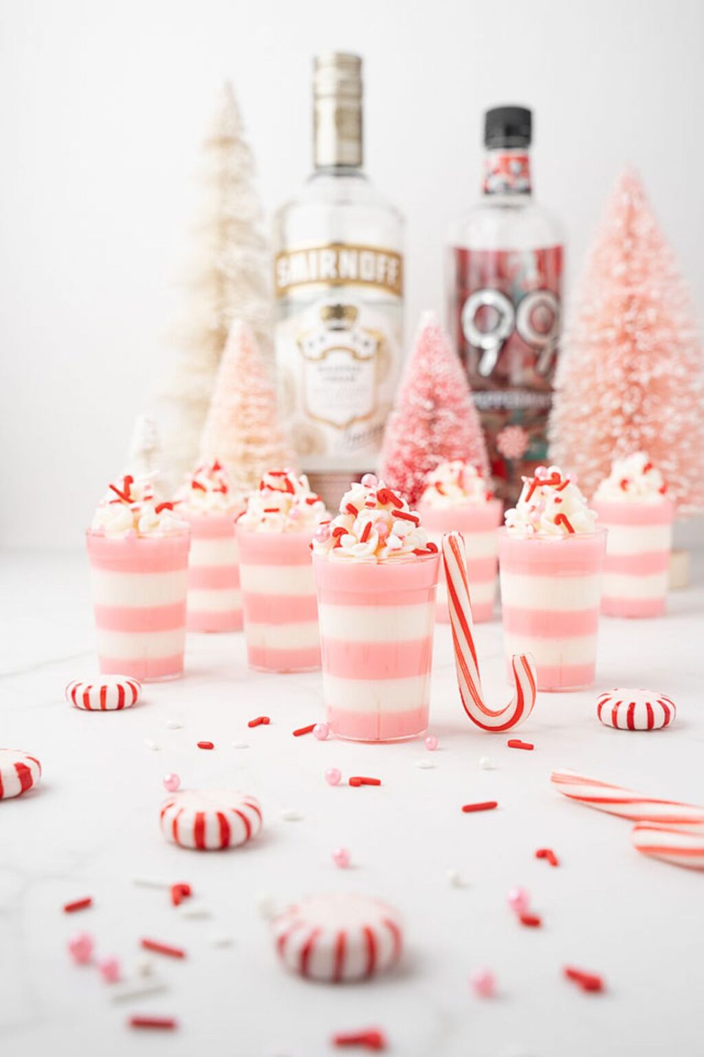 Pink Peppermint Jello Shots - xoxoBella