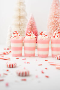 Christmas Pink Peppermint Jello Shots with Vodka and Schnapps - xoxoBella