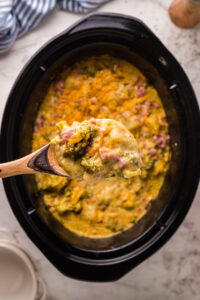 Slow Cooker Chunky Ham, Potato, Cheese and Broccoli Soup - xoxoBella