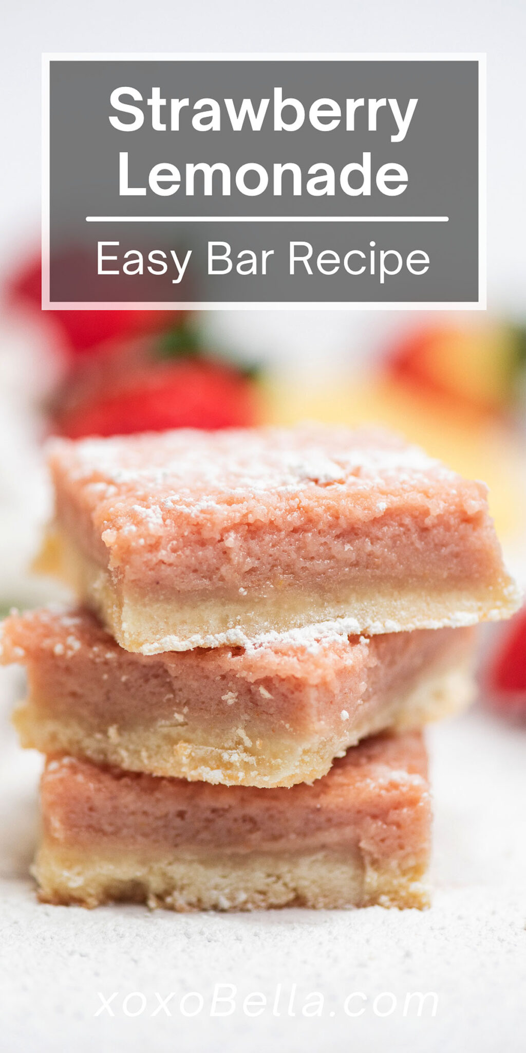Strawberry Lemonade Bars - Easy & Tasty Squares - xoxoBella