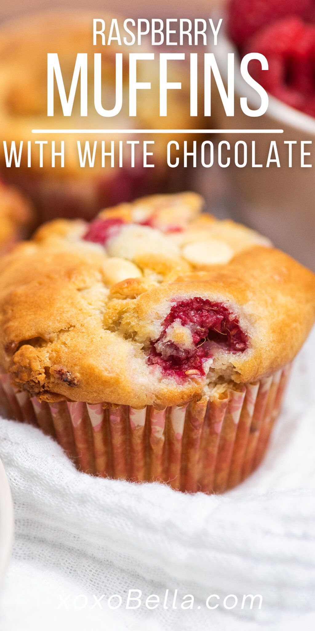 Raspberry White Chocolate Muffins - xoxoBella