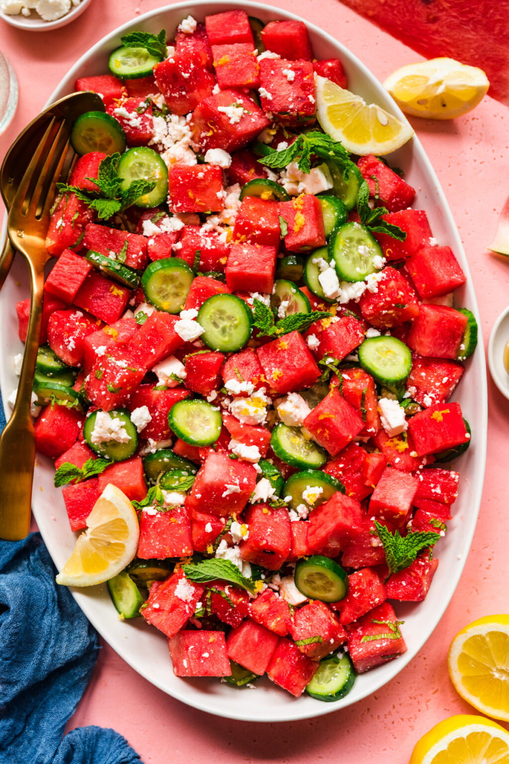 Watermelon Feta Cucumber Salad - xoxoBella