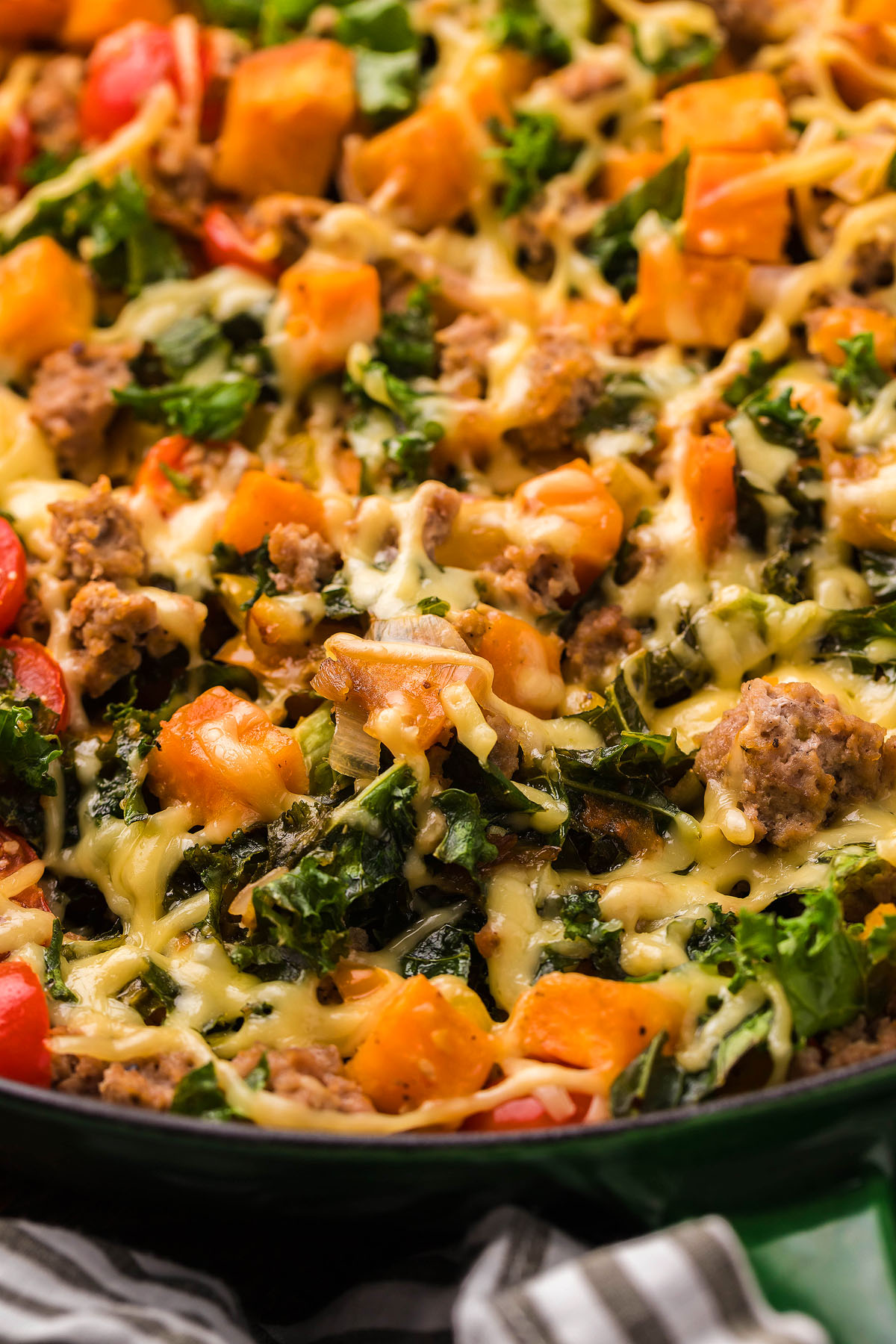 Ground Turkey Sweet Potato Kale Skillet - xoxoBella