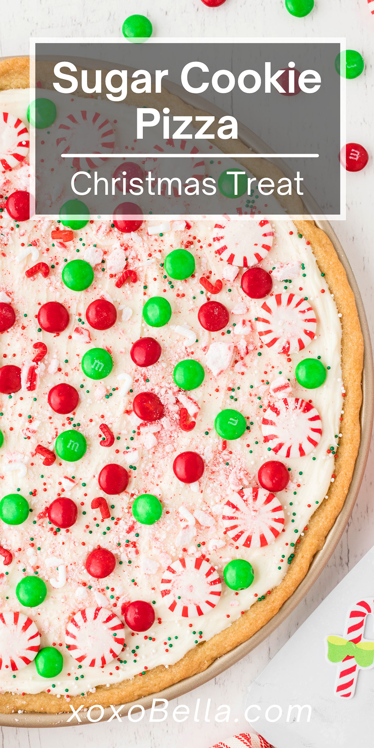 Easy Christmas Sugar Cookie Pizza - xoxoBella