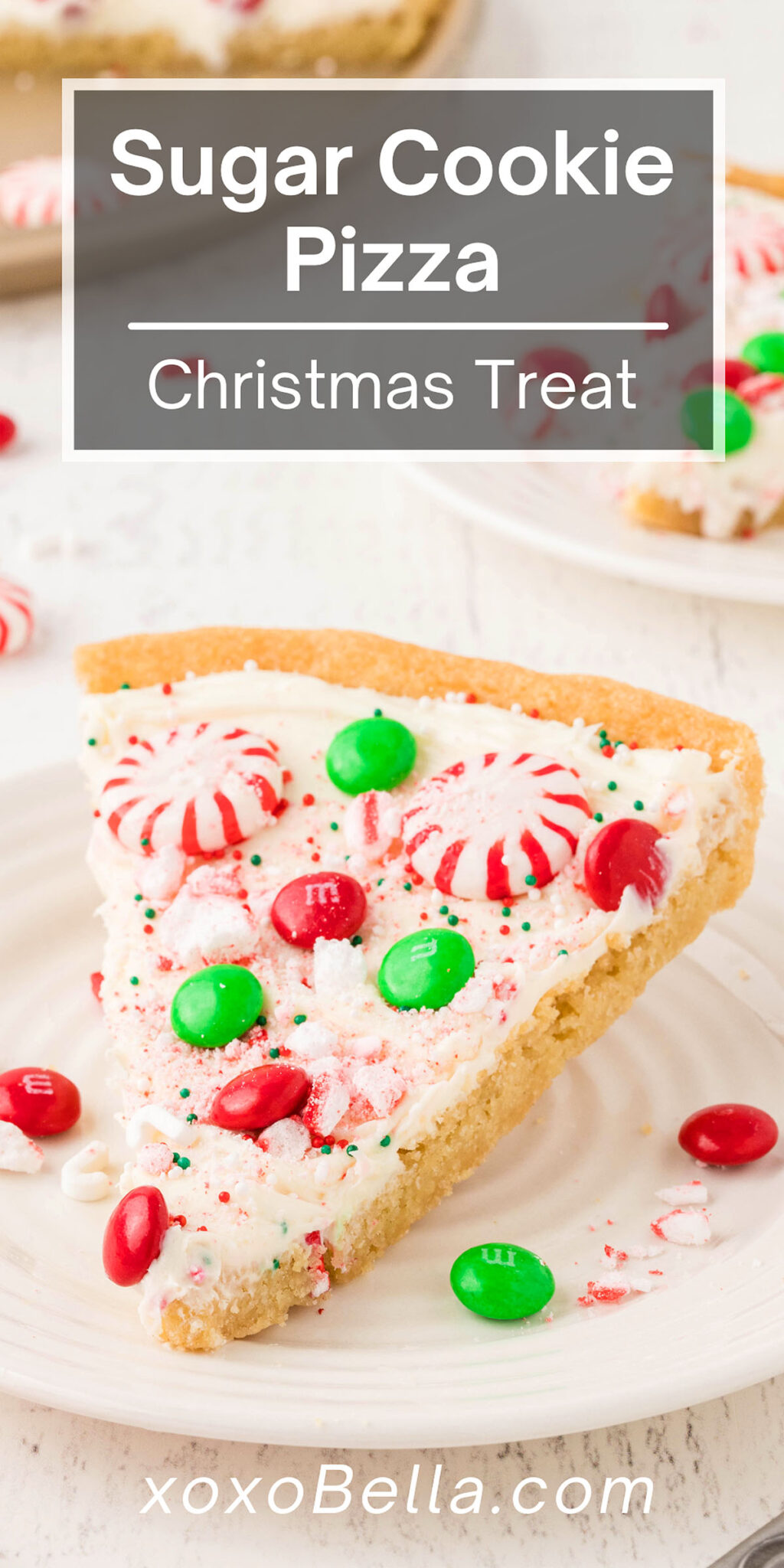 Easy Christmas Sugar Cookie Pizza - xoxoBella