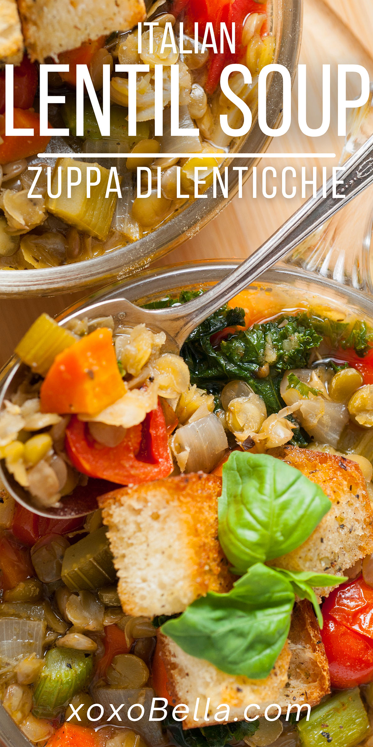 Italian Lentil Soup - Zuppa Di Lenticchie - xoxoBella
