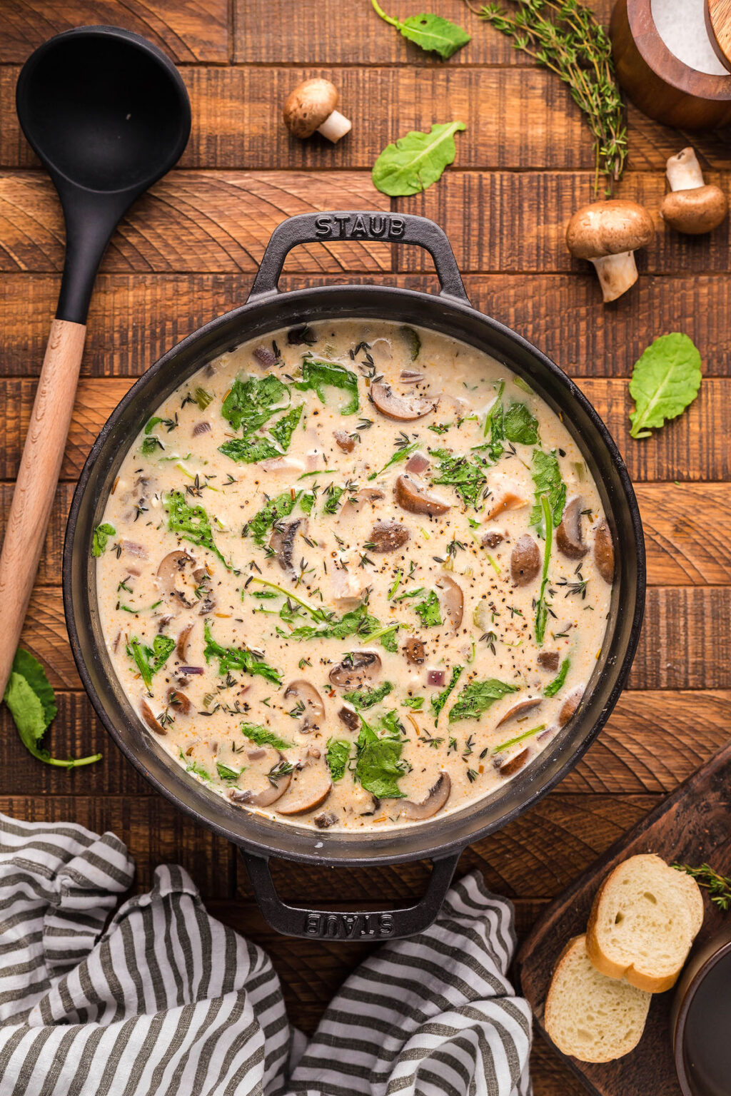 Creamy Mushroom Kale Turkey Soup - xoxoBella
