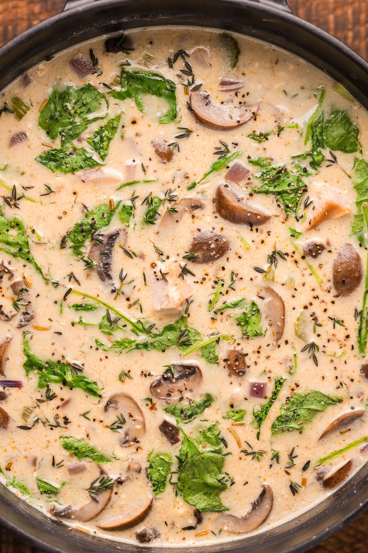 Creamy Mushroom Kale Turkey Soup - xoxoBella