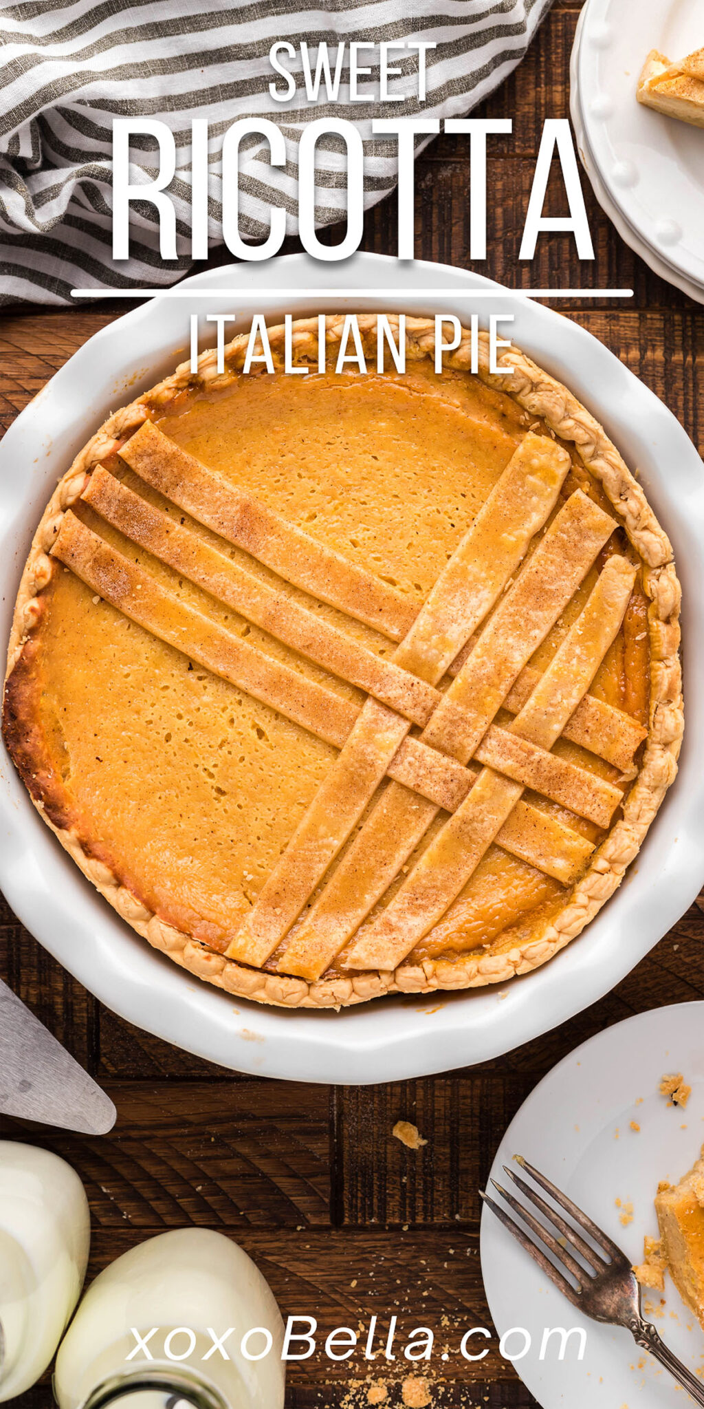 Sweet Italian Ricotta Pie - xoxoBella