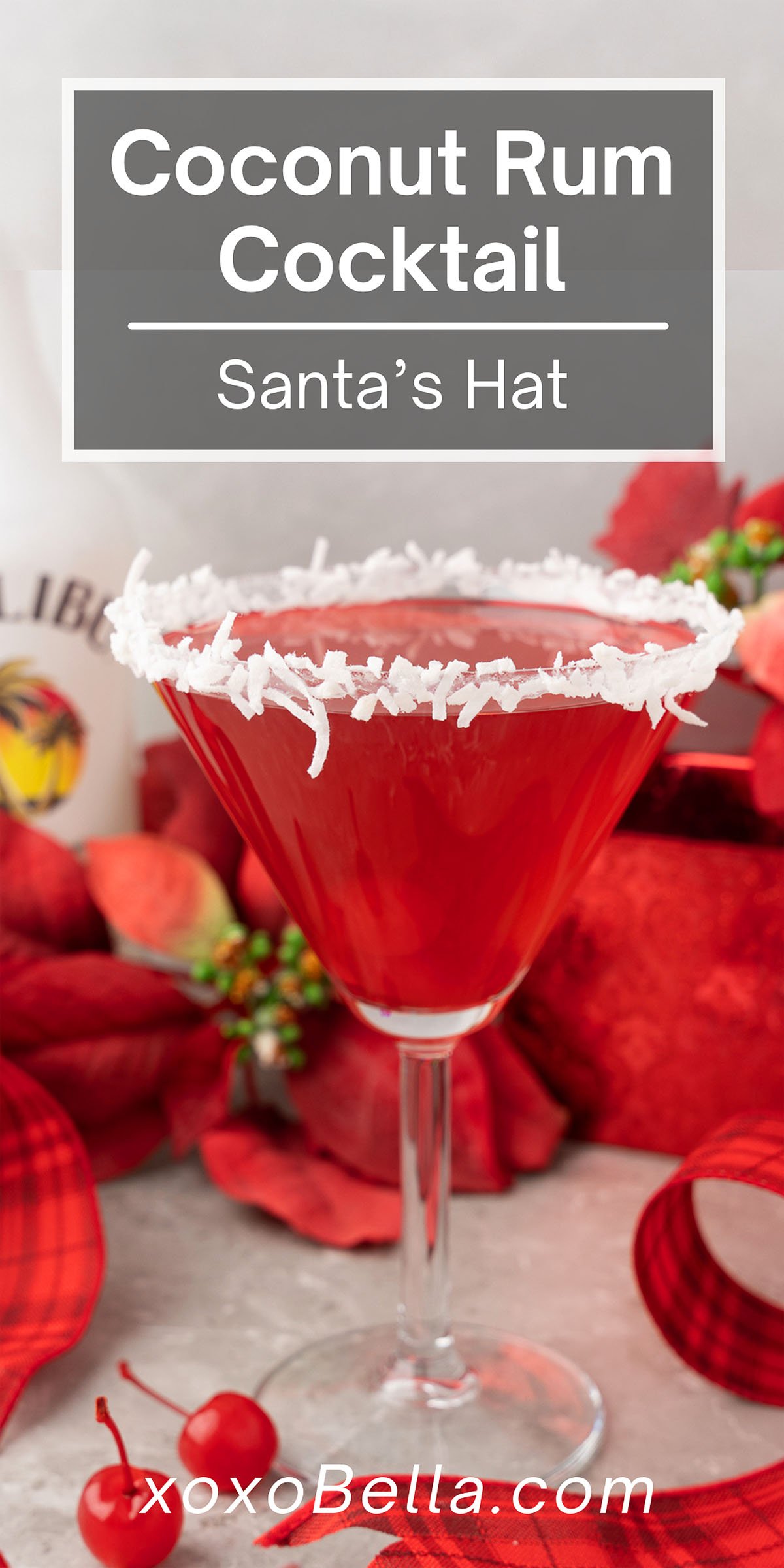Santa's Hat Coconut Rum Cocktail - xoxoBella