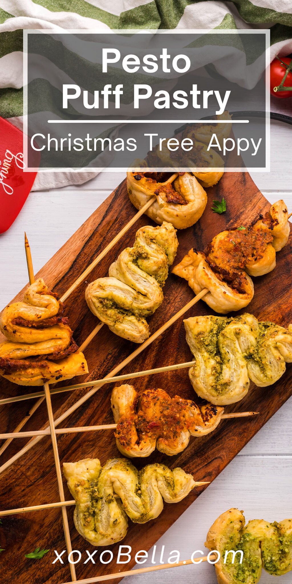 Pesto Puff Pastry Christmas Trees - xoxoBella