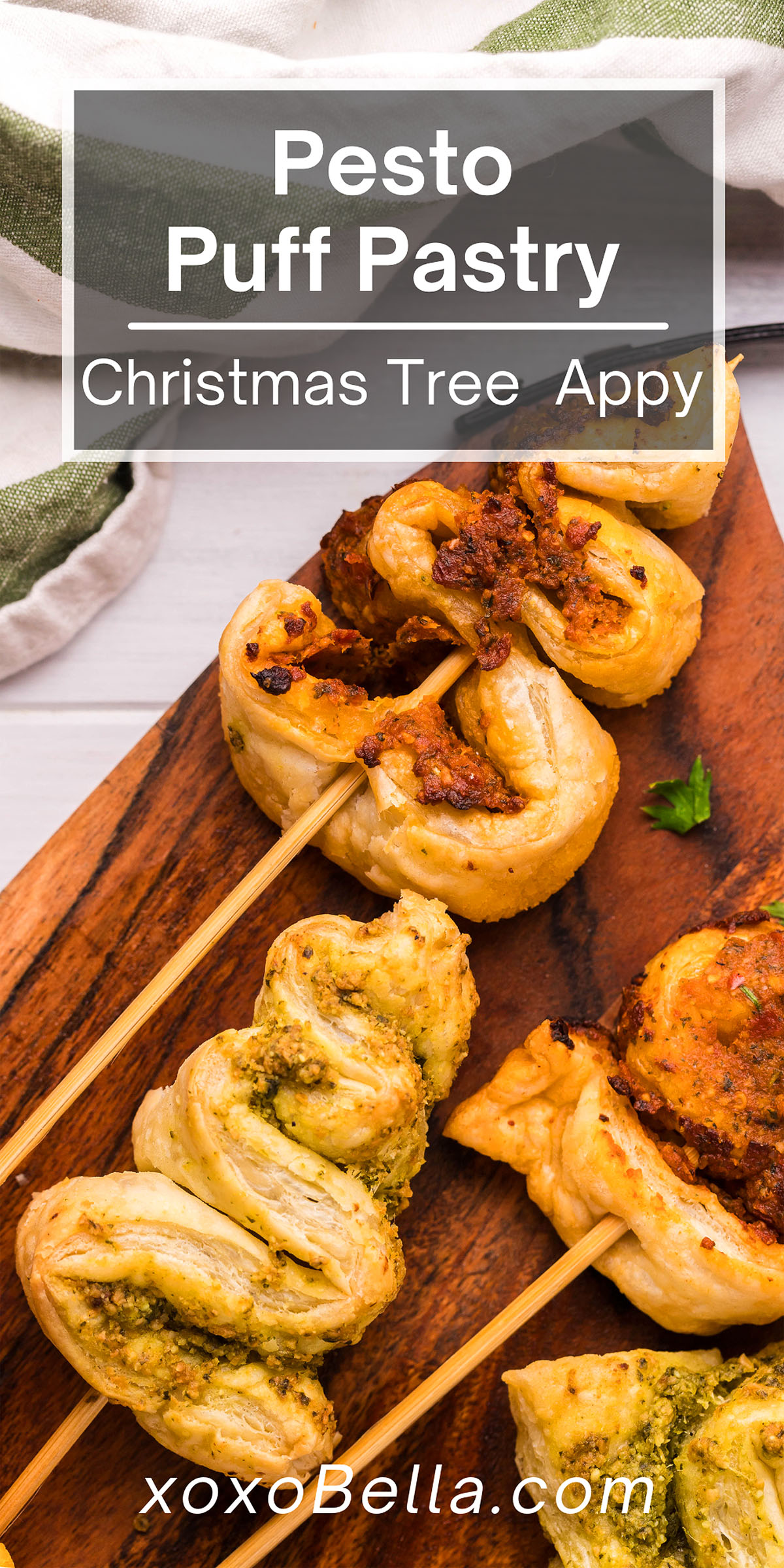 Pesto Puff Pastry Christmas Trees - xoxoBella
