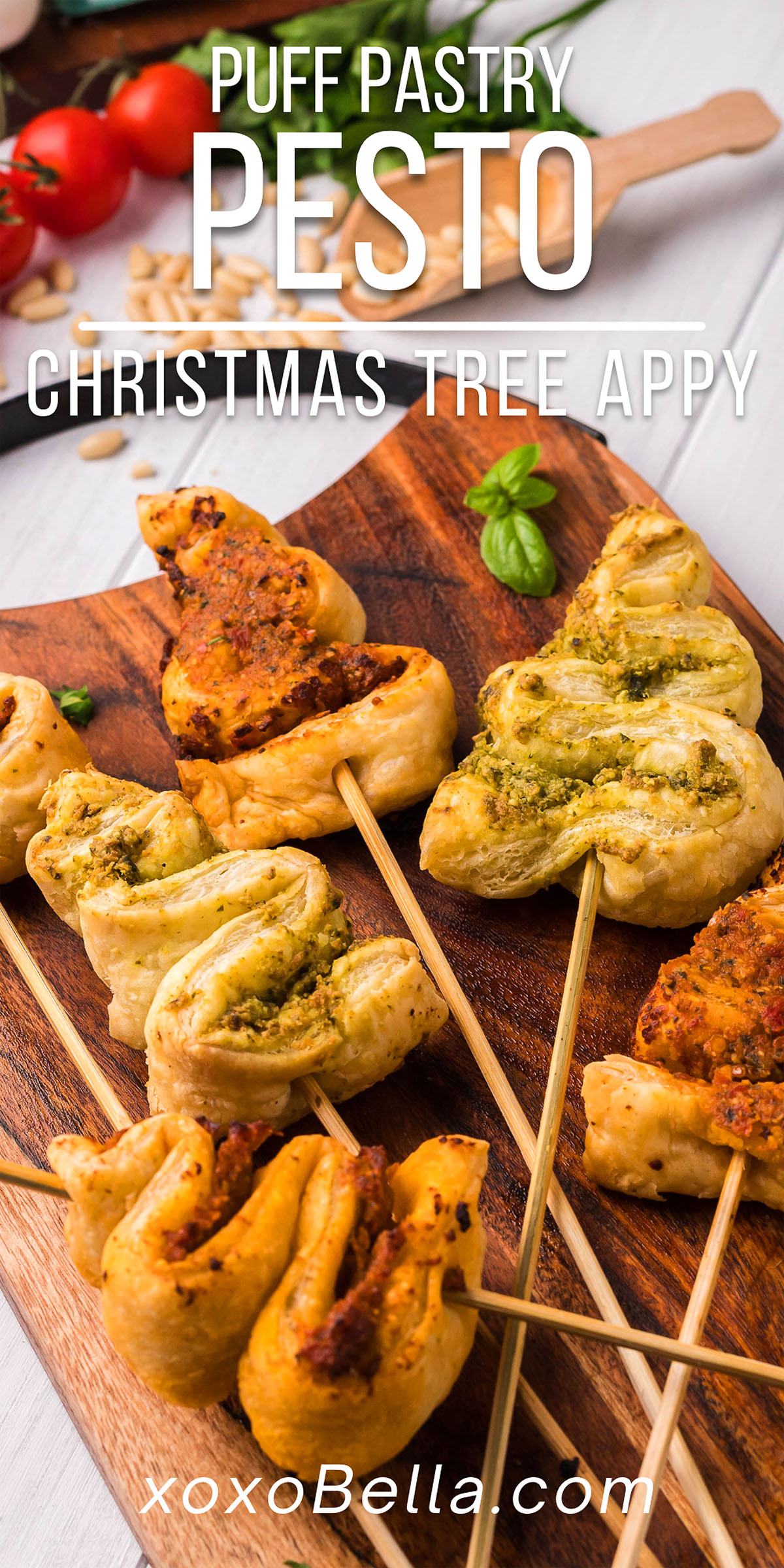 Pesto Puff Pastry Christmas Trees - xoxoBella