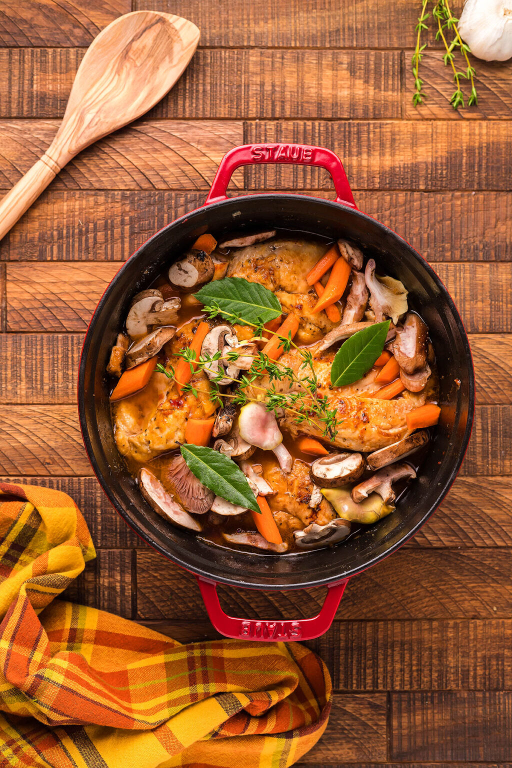 Coq au Vin - Chicken Braised in Red Wine - xoxoBella