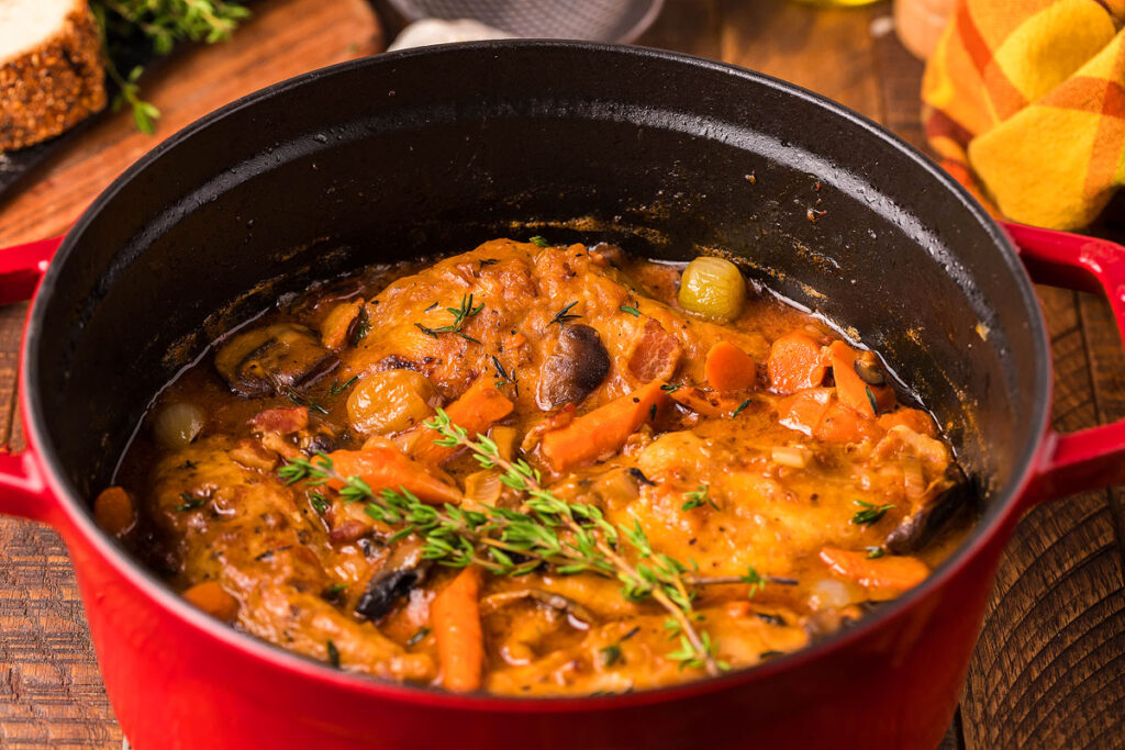 Coq au Vin - Chicken Braised in Red Wine - xoxoBella