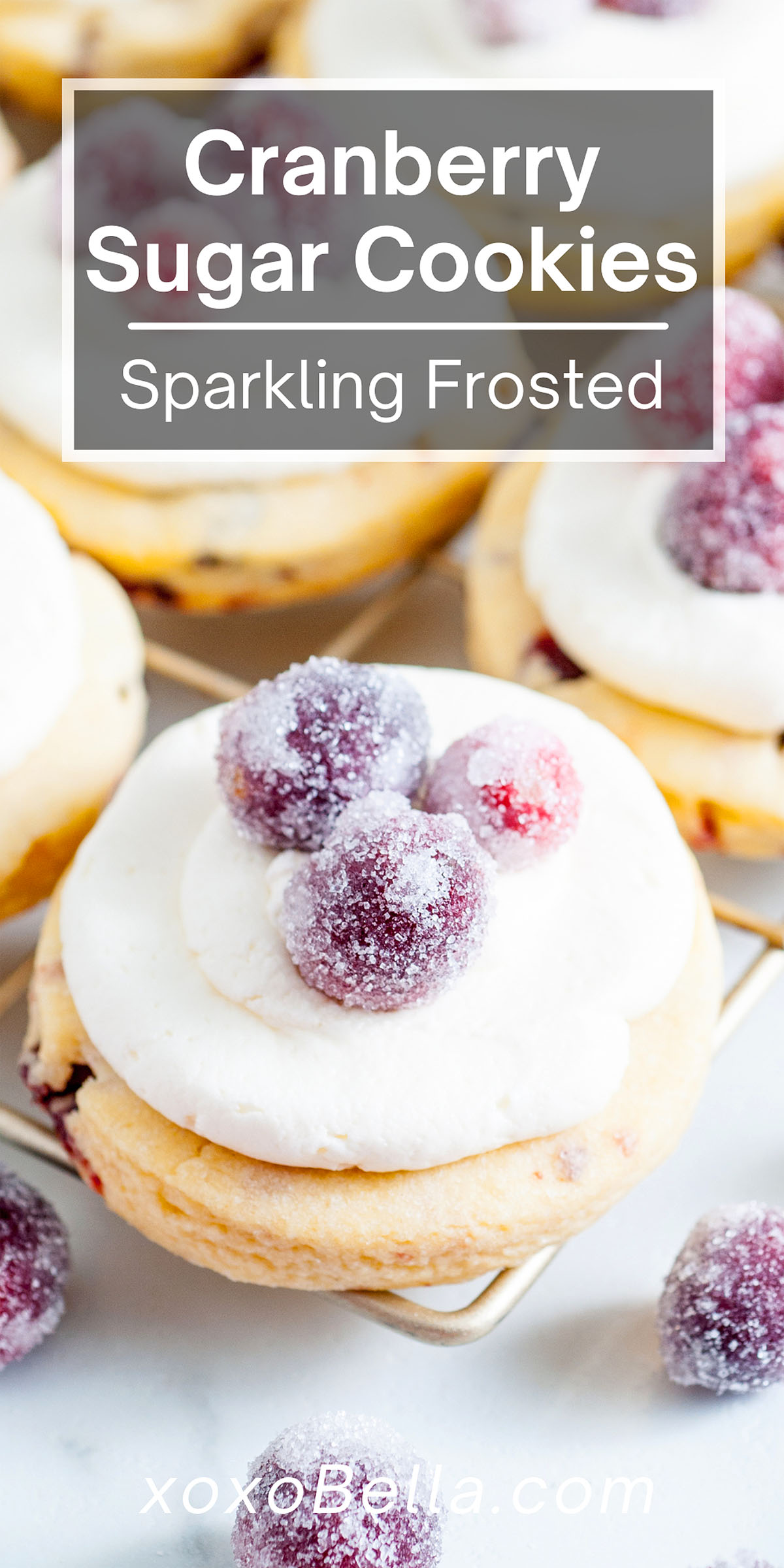 Sparkling Frosted Cranberry Cookies - xoxoBella