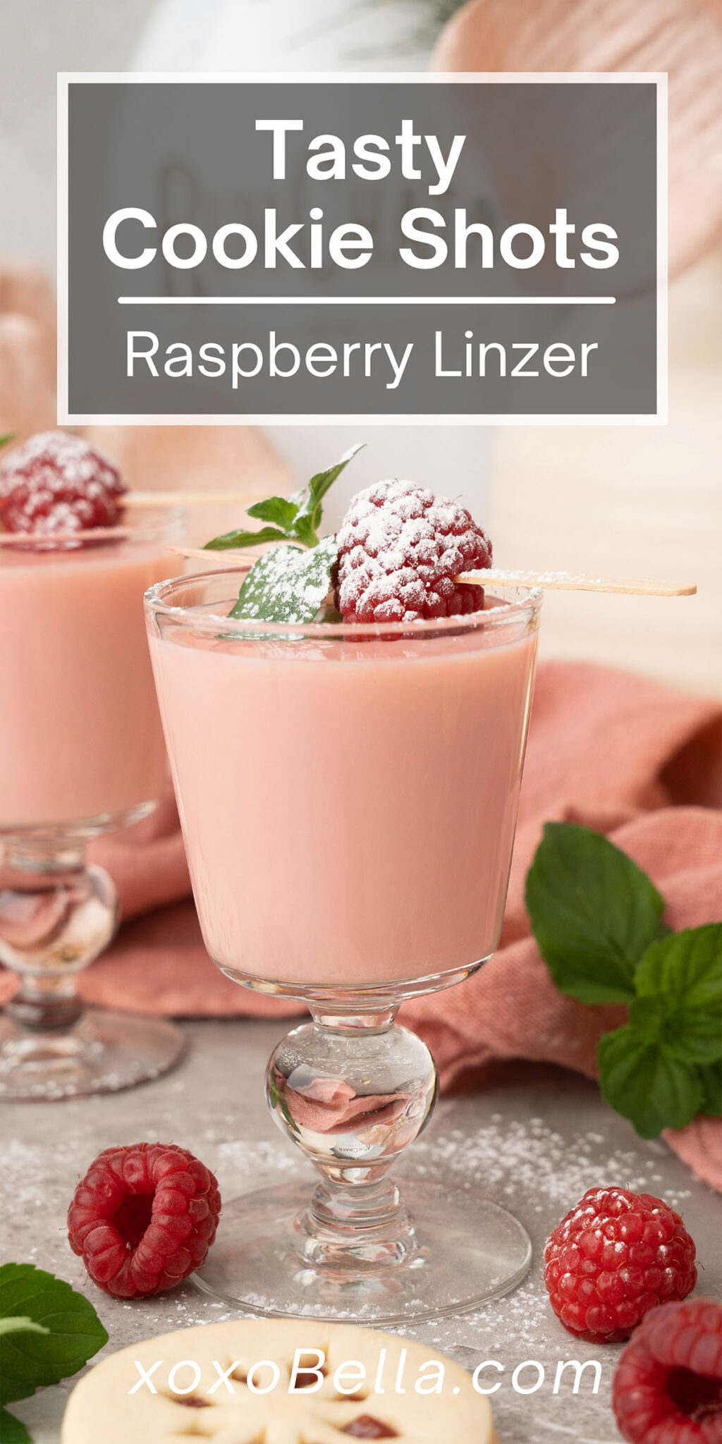 Raspberry Linzer Cookie Shots - xoxoBella