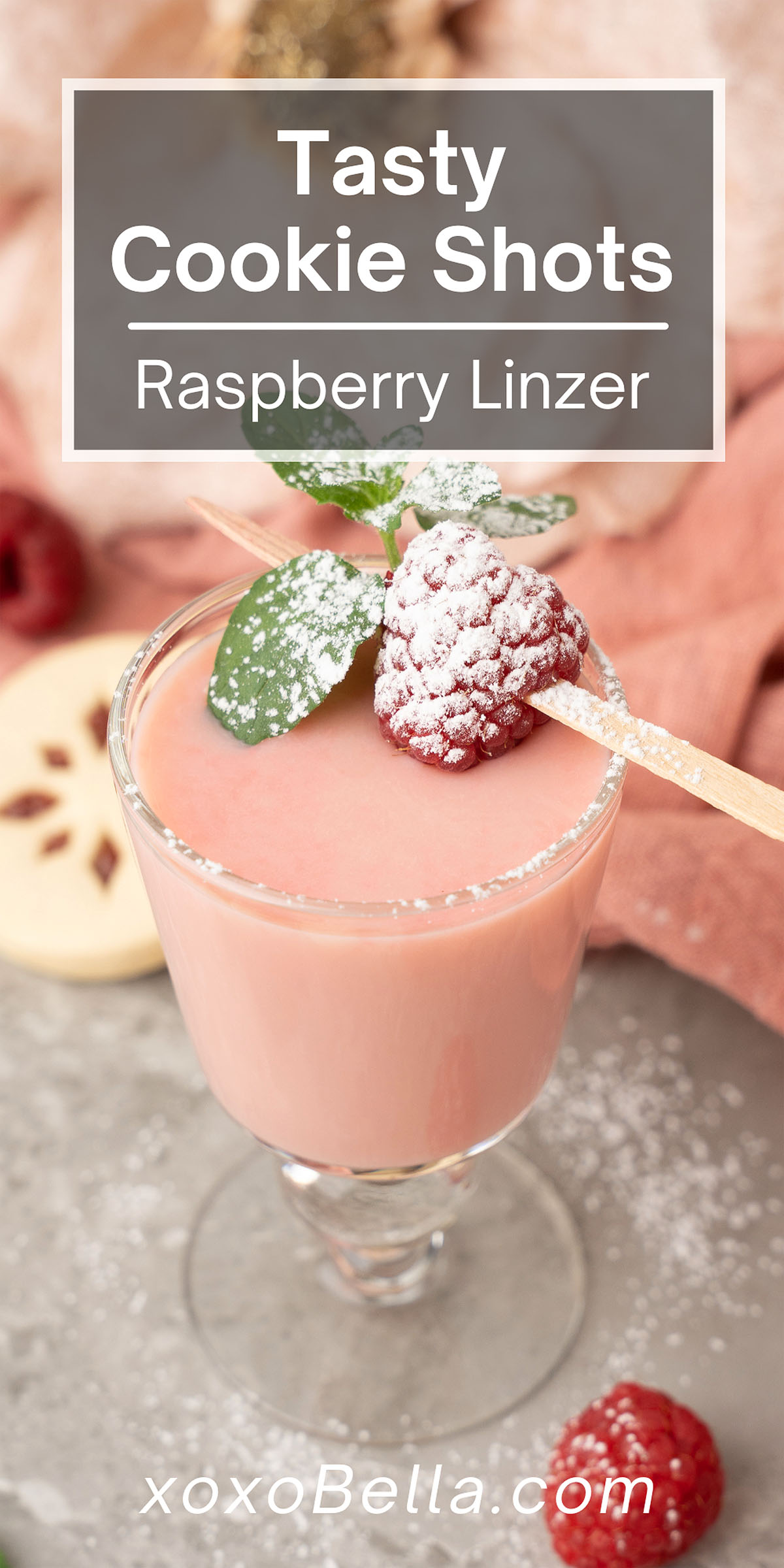 Raspberry Linzer Cookie Shots - xoxoBella