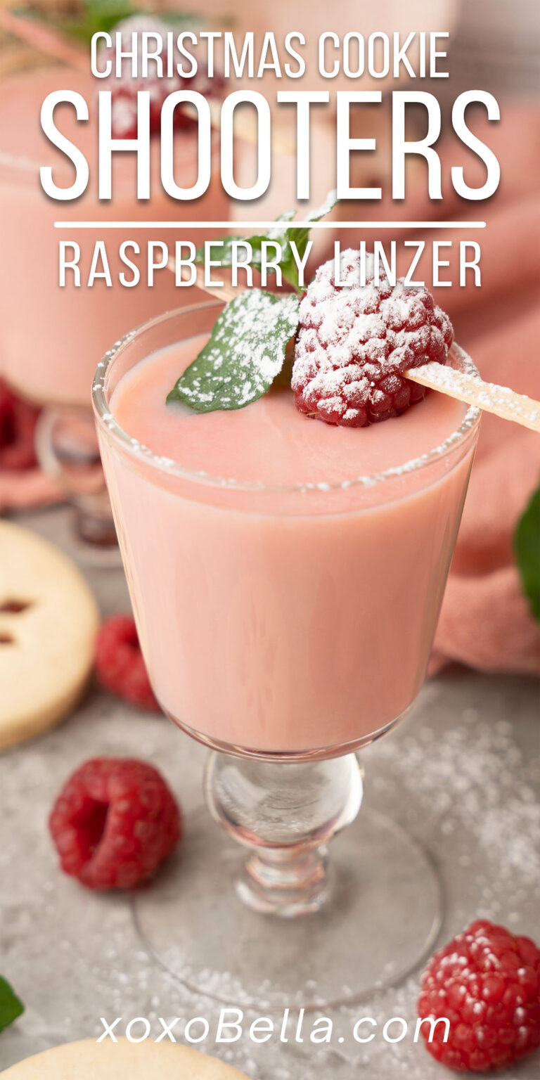 Raspberry Linzer Cookie Shots - xoxoBella