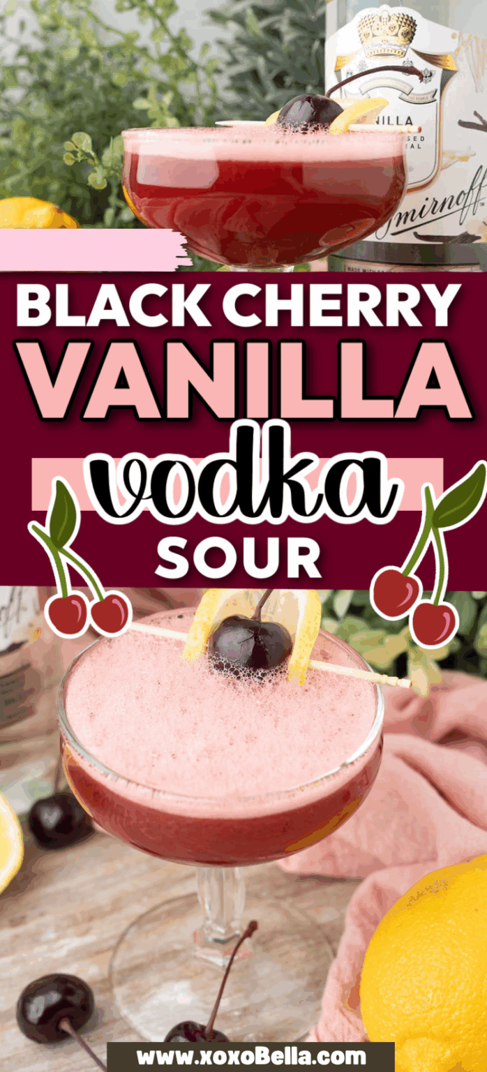 Black Cherry Vanilla Vodka Sour - xoxoBella