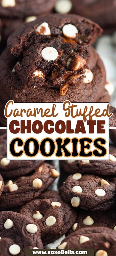 Caramel Stuffed Chocolate Cookies - xoxoBella
