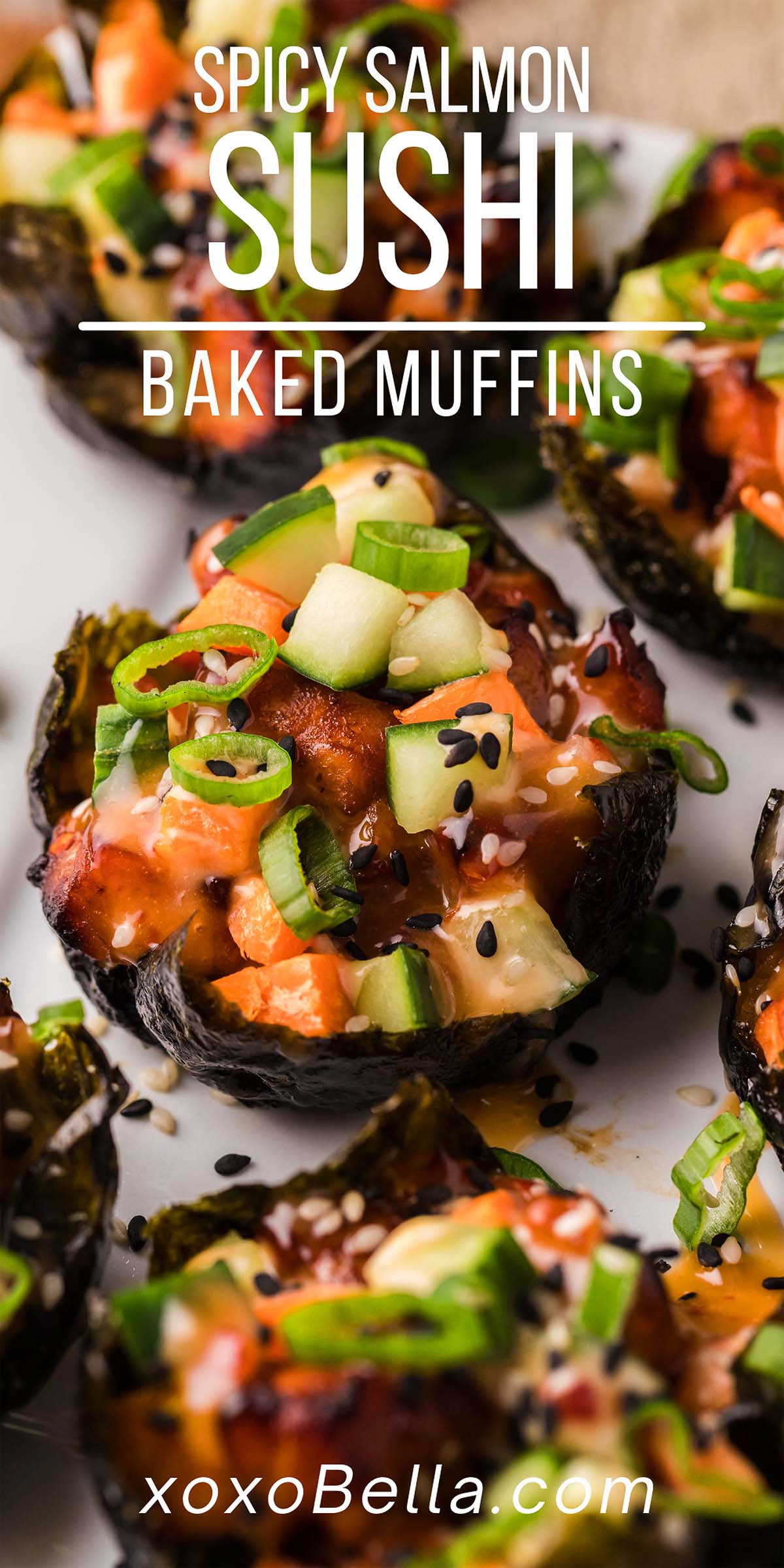 Baked Salmon Sushi Muffins - xoxoBella