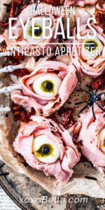 Halloween Antipasto Eyeballs Appetizer - xoxoBella