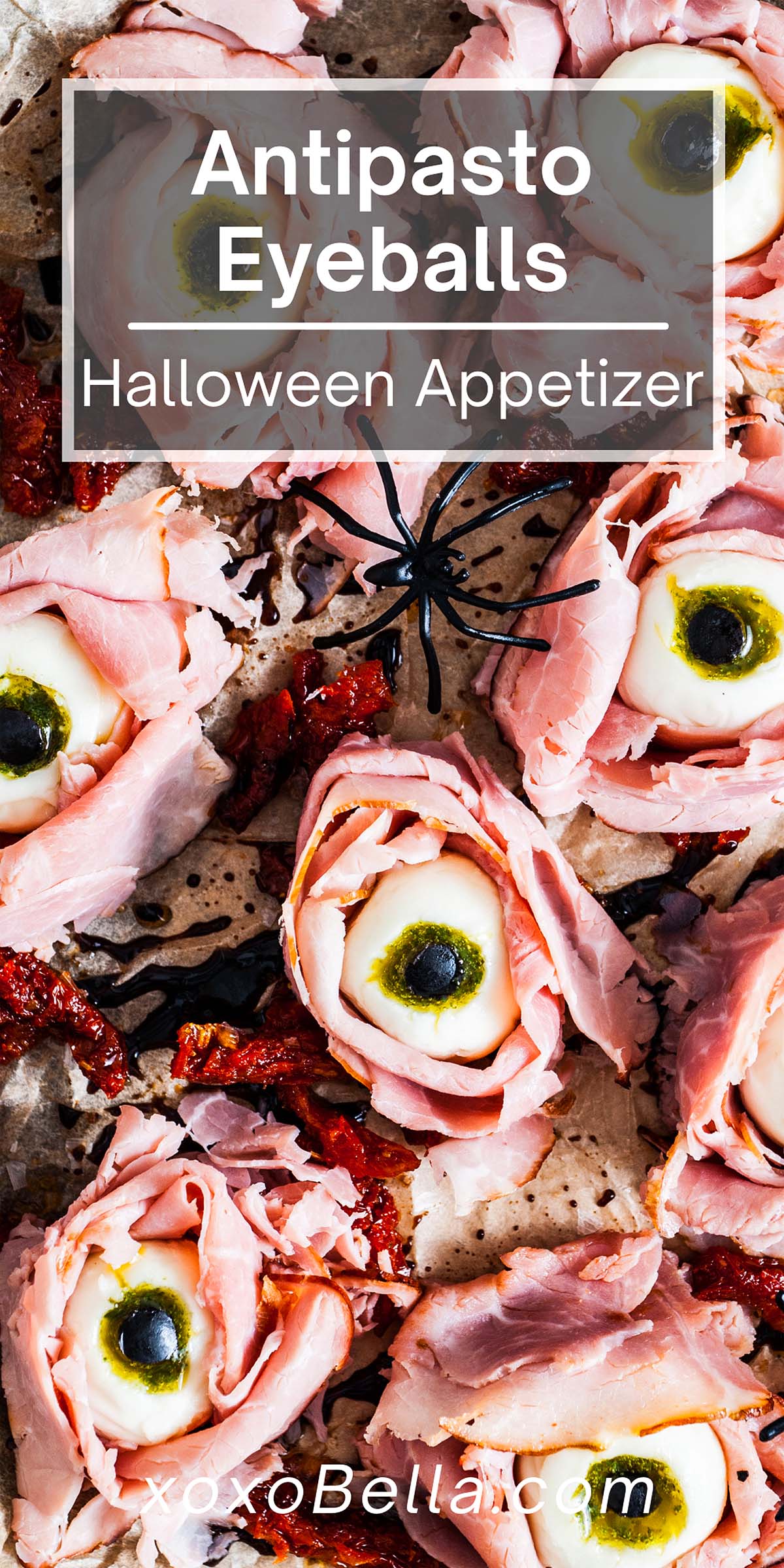 Halloween Antipasto Eyeballs Appetizer - xoxoBella