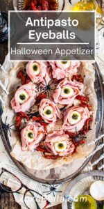 Halloween Antipasto Eyeballs Appetizer - xoxoBella