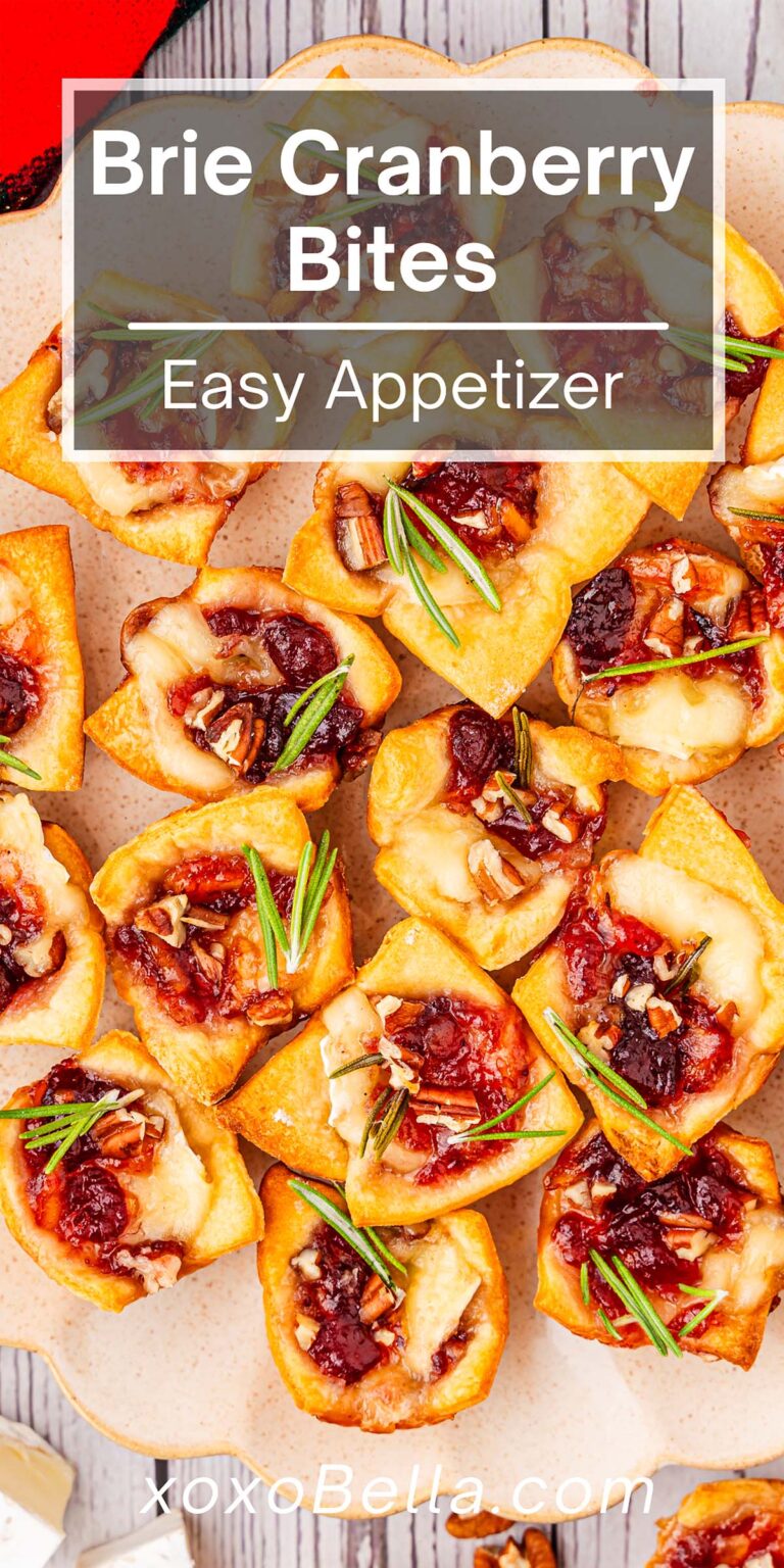 Brie Cranberry Bites Appetizer - xoxoBella