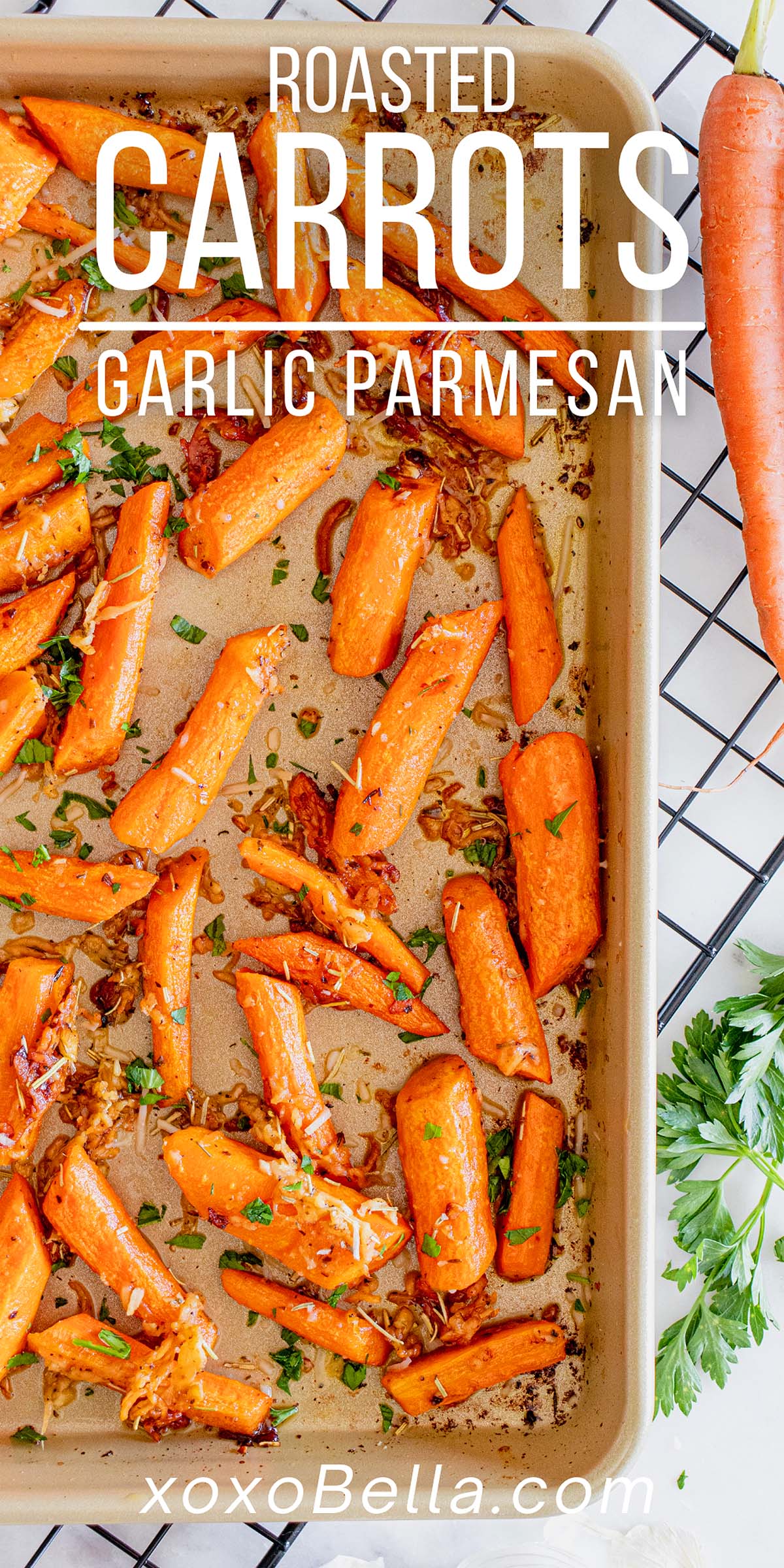 Sheet Pan Garlic Parmesan Roasted Carrots - xoxoBella
