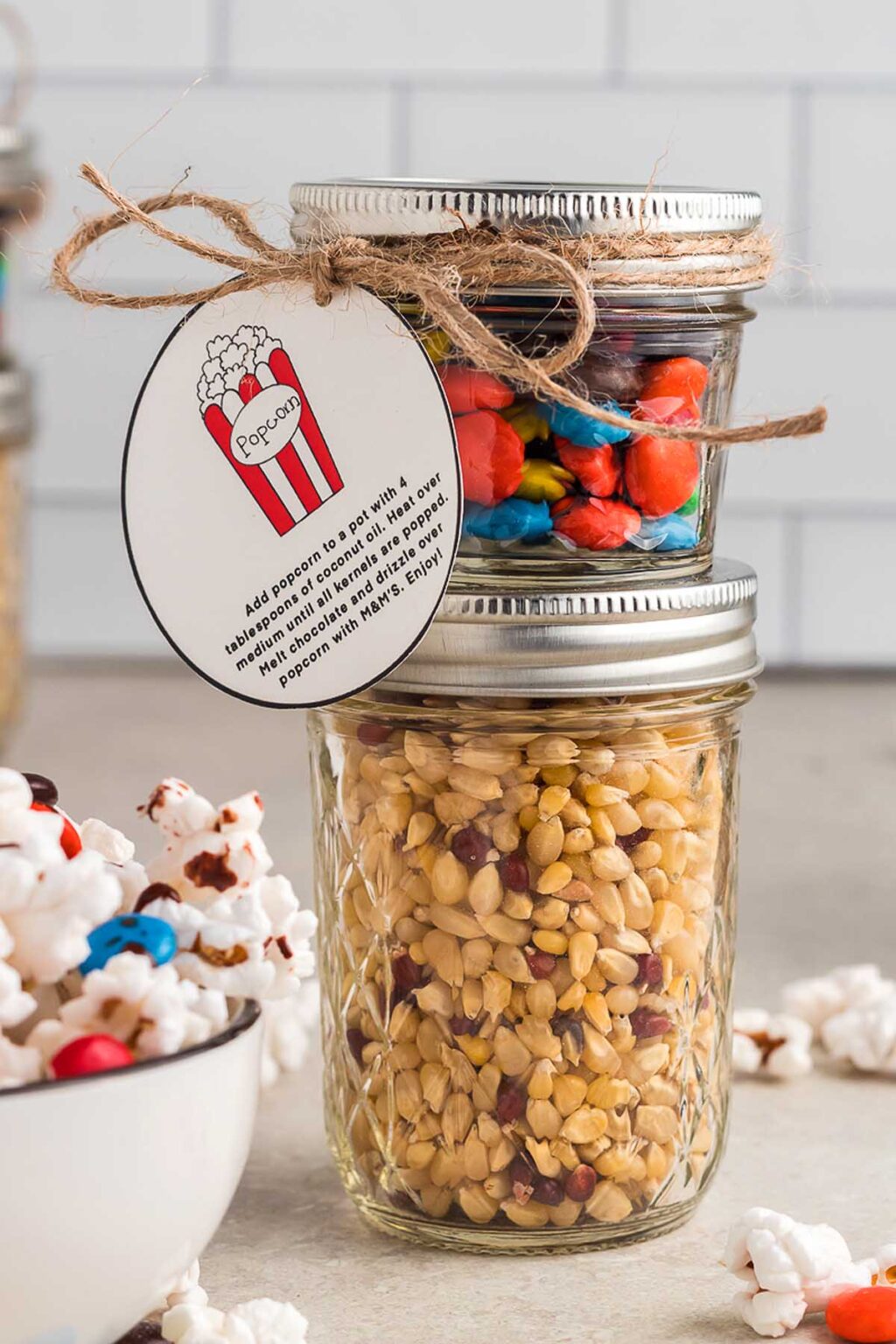 Chocolate M&M Popcorn DIY Gift Kit - xoxoBella