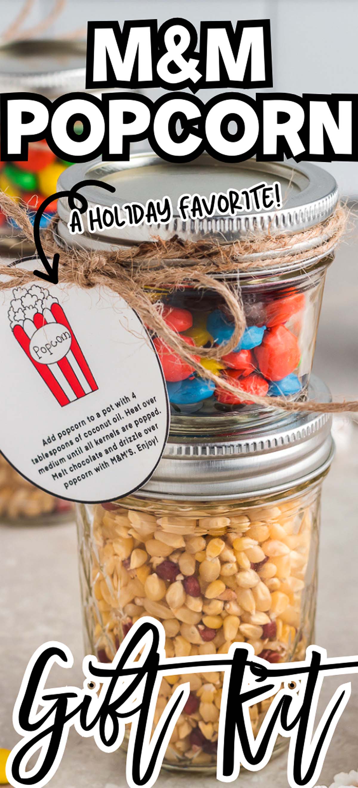 Chocolate M&M Popcorn DIY Gift Kit - xoxoBella