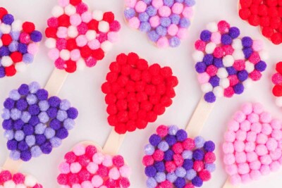 Heart-Shaped Pom Pom Bookmark Craft - xoxoBella