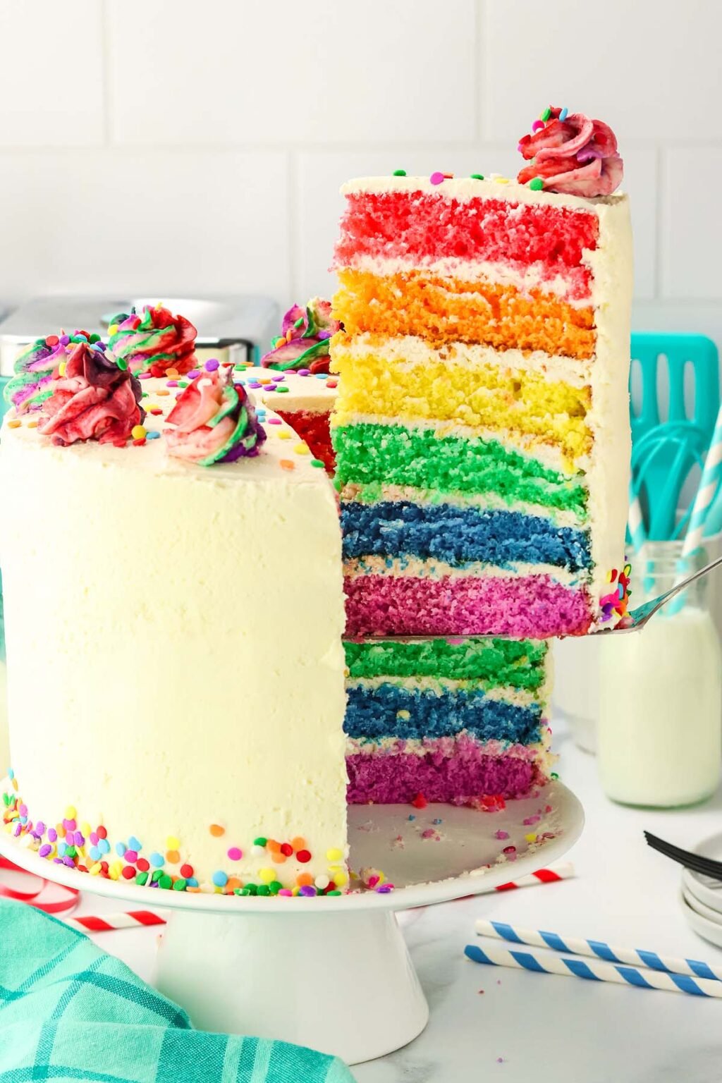 Rainbow Layer Cake - xoxoBella