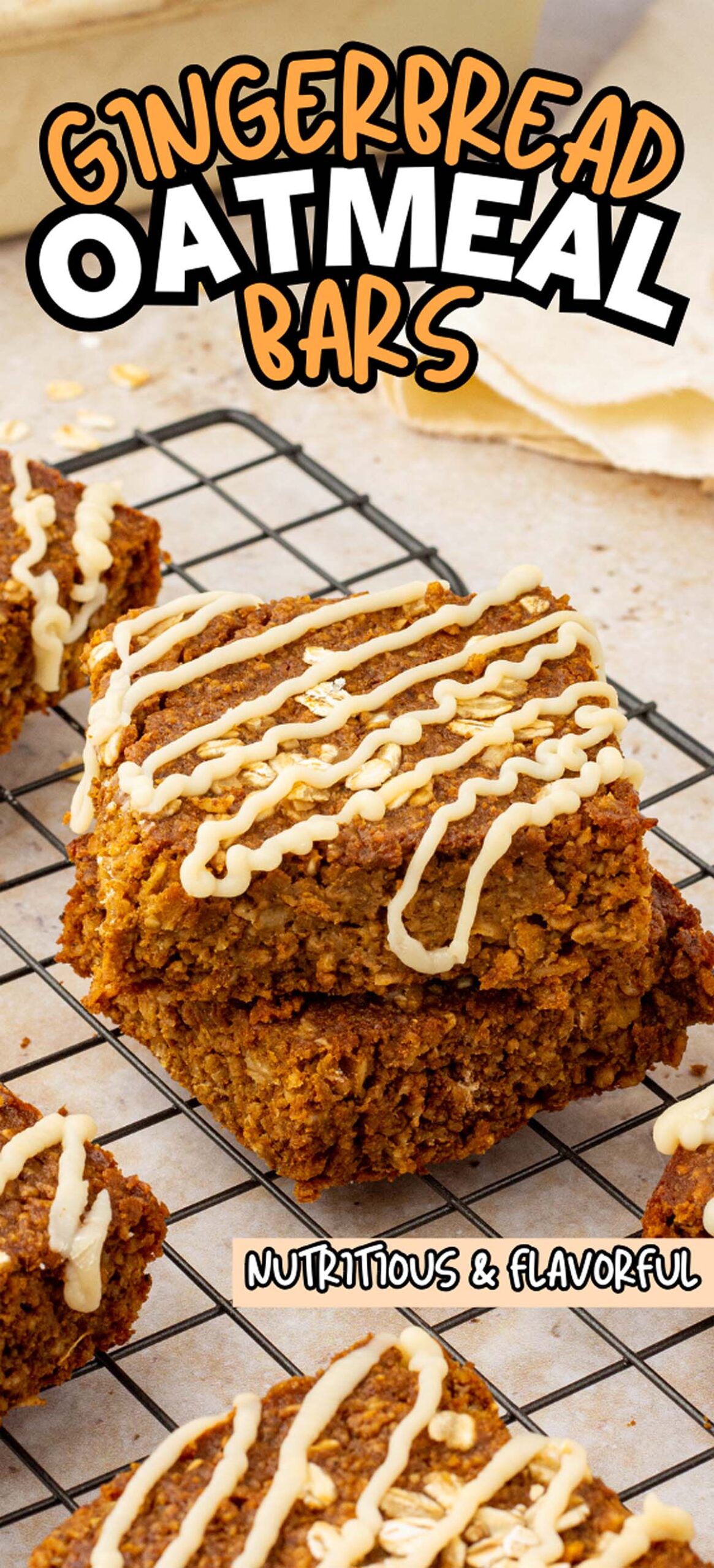 Gingerbread Baked Oatmeal Bars - xoxoBella