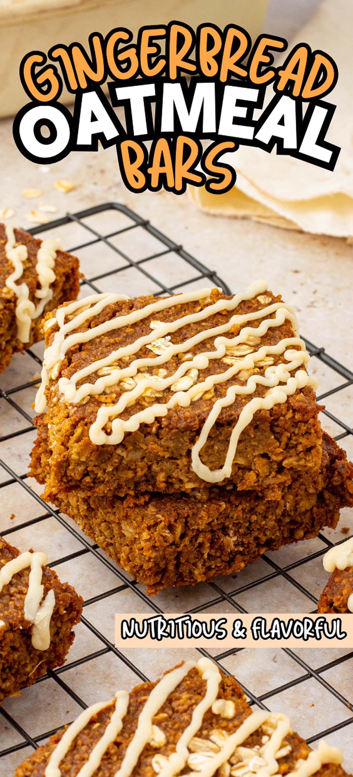Gingerbread Baked Oatmeal Bars - xoxoBella
