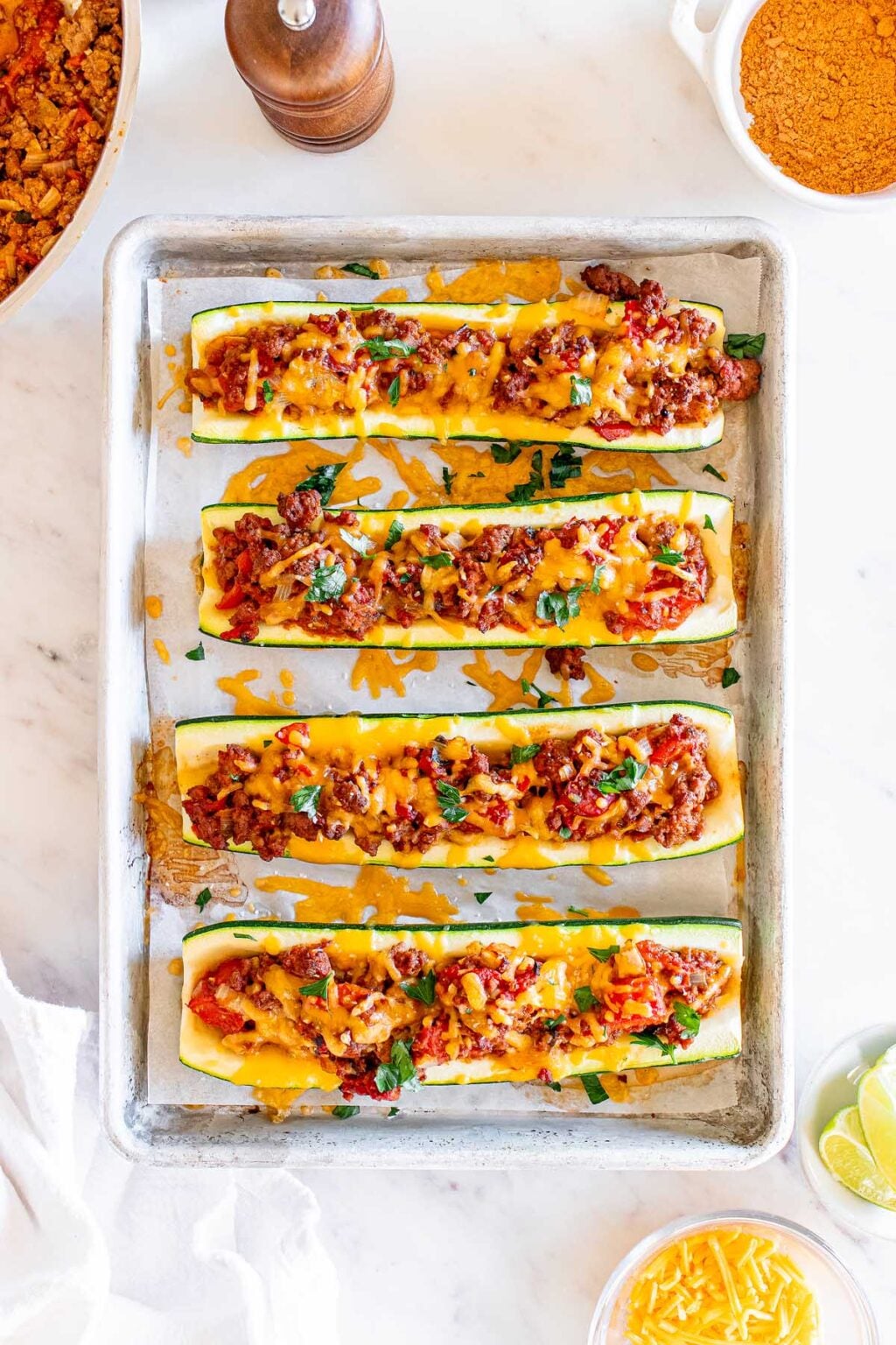 Taco Stuffed Zucchini Boats - xoxoBella