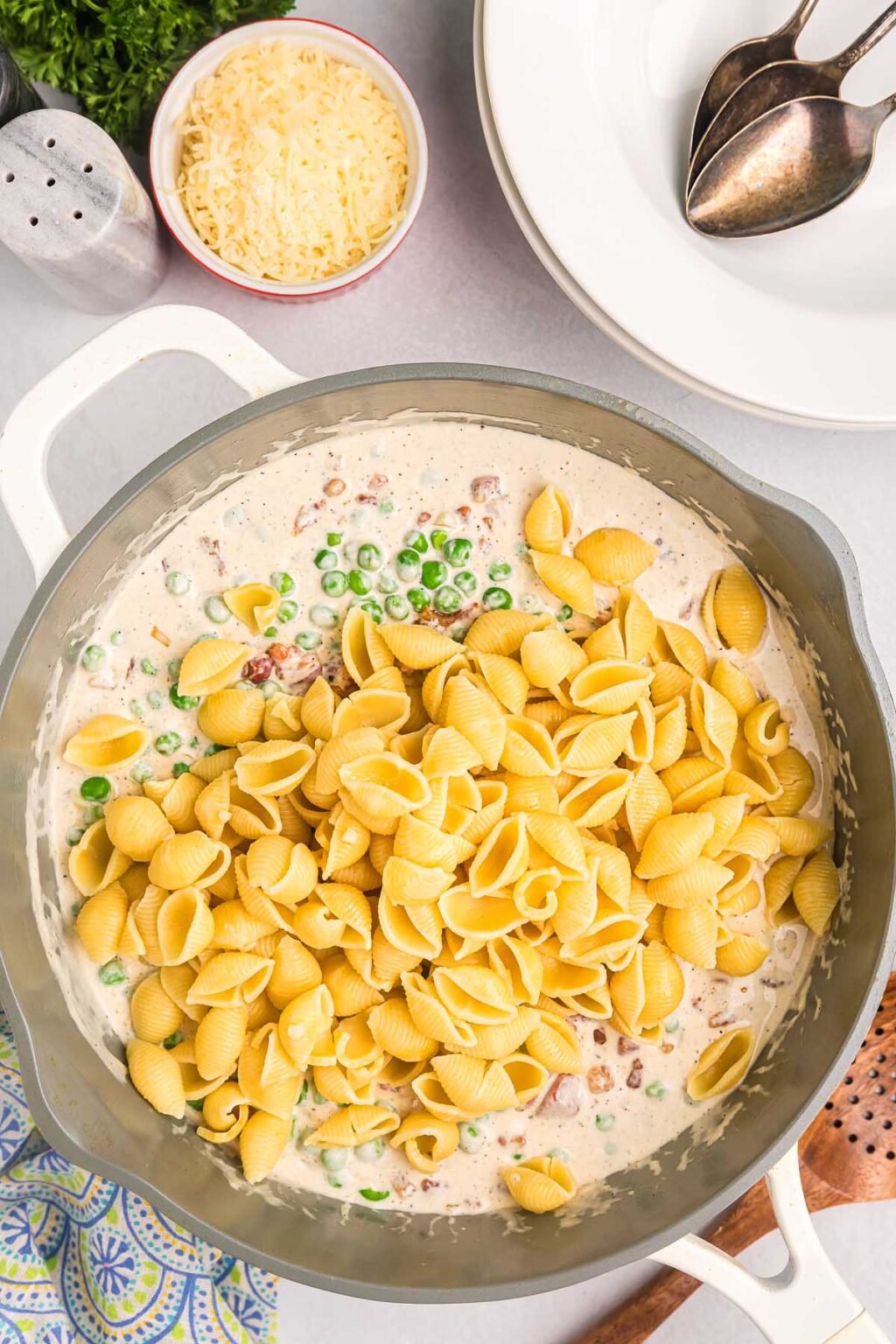 Pancetta Pea Pasta - xoxoBella