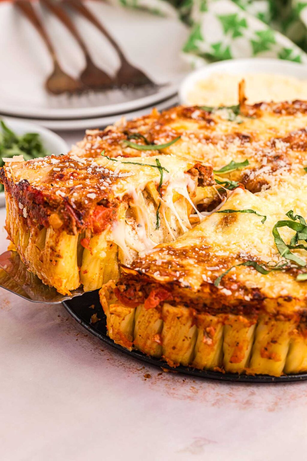Stuffed Rigatoni Pasta Pie - xoxoBella