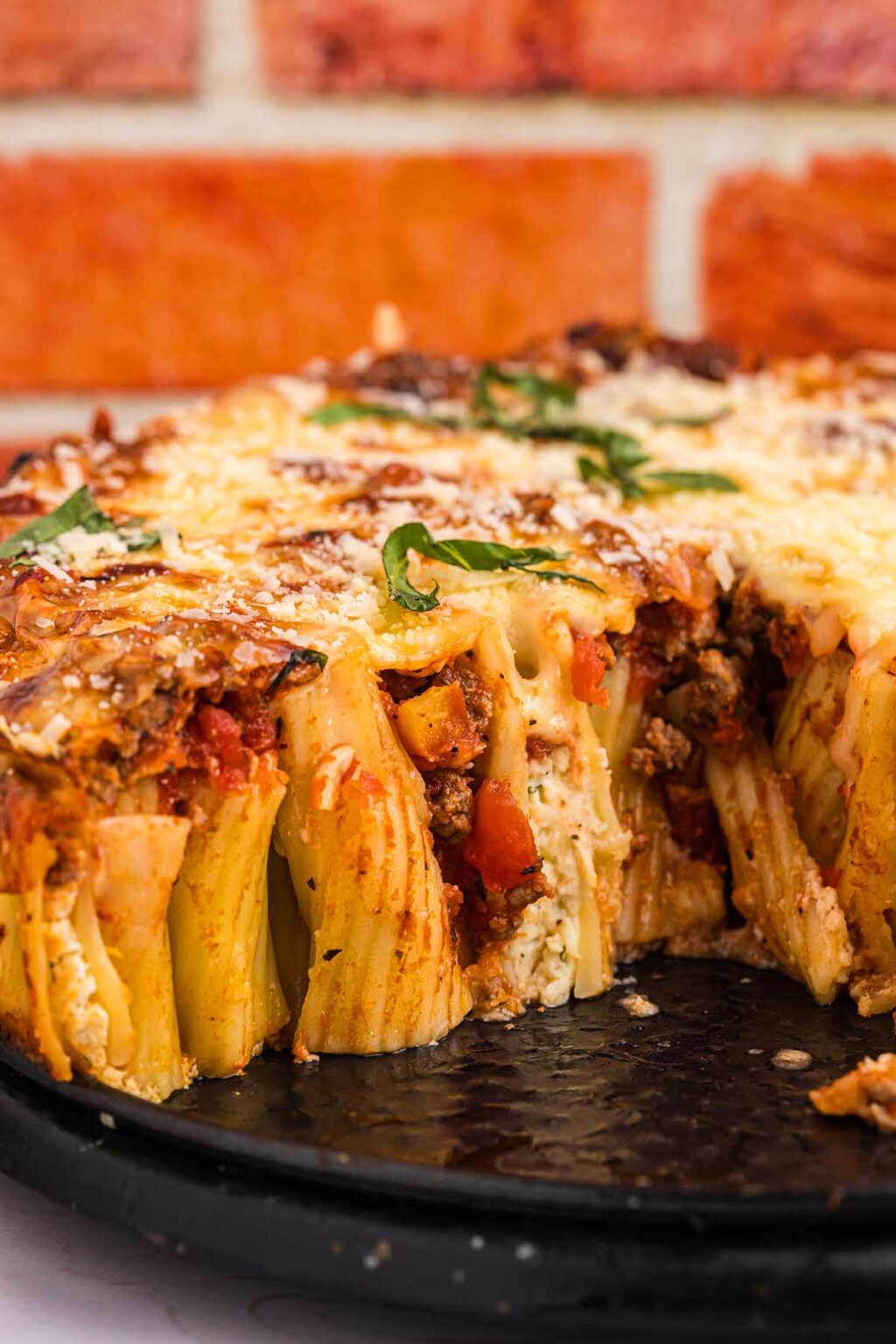 Stuffed Rigatoni Pasta Pie - xoxoBella