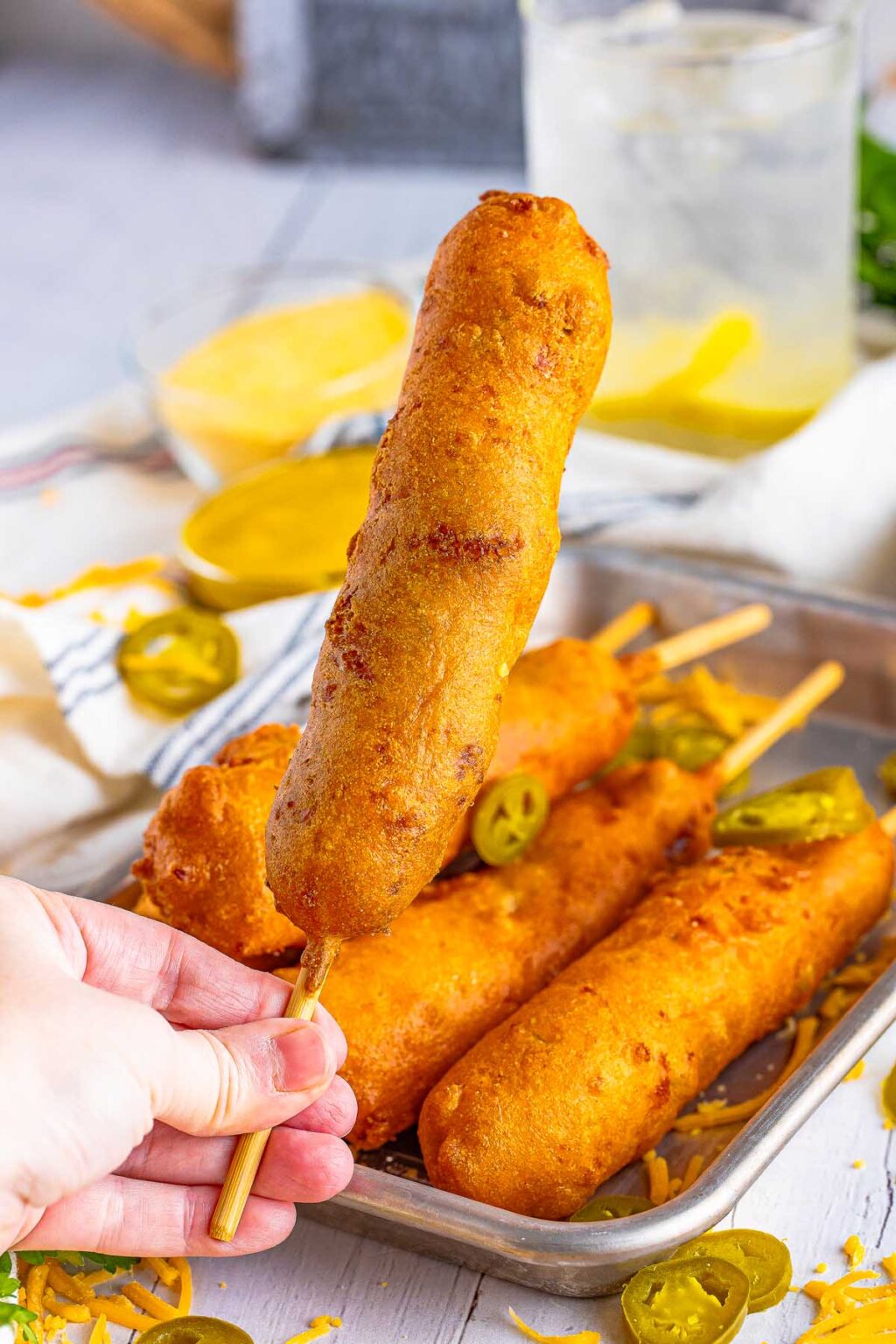 Cheesy Jalapeño Corn Dogs - xoxoBella
