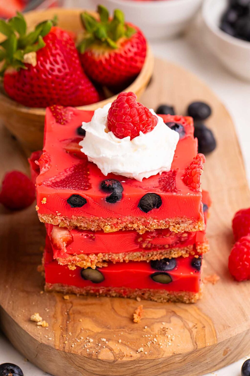 Mixed Berry Jello Dessert - xoxoBella