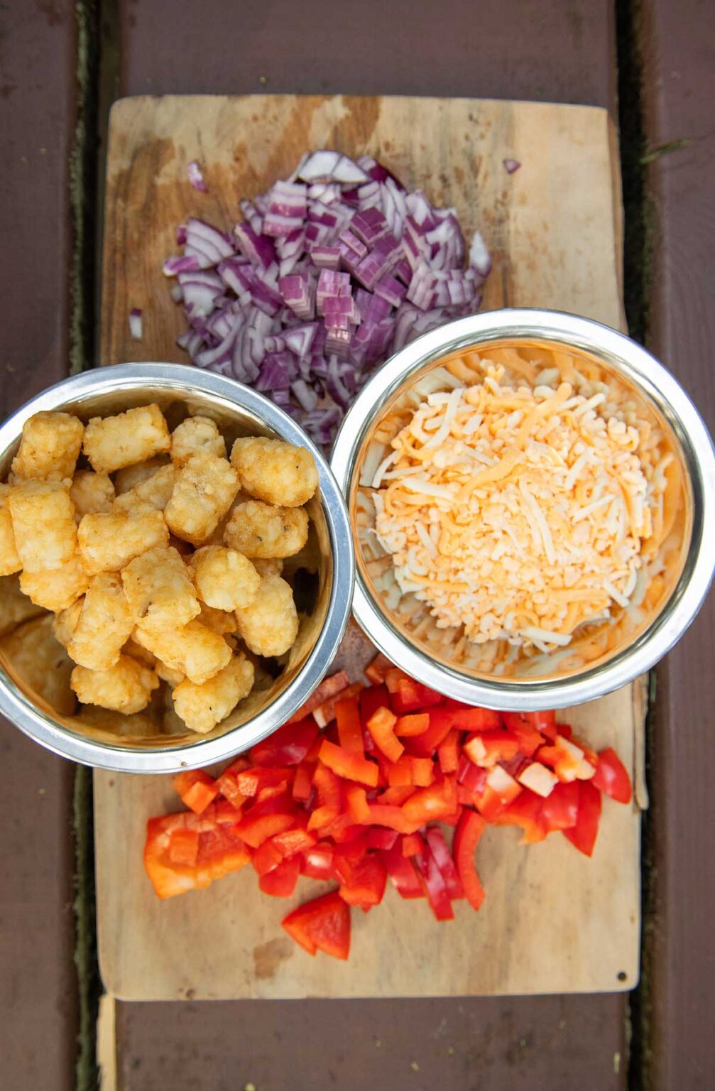 Pie Iron Cheesy Tater Tots - xoxoBella