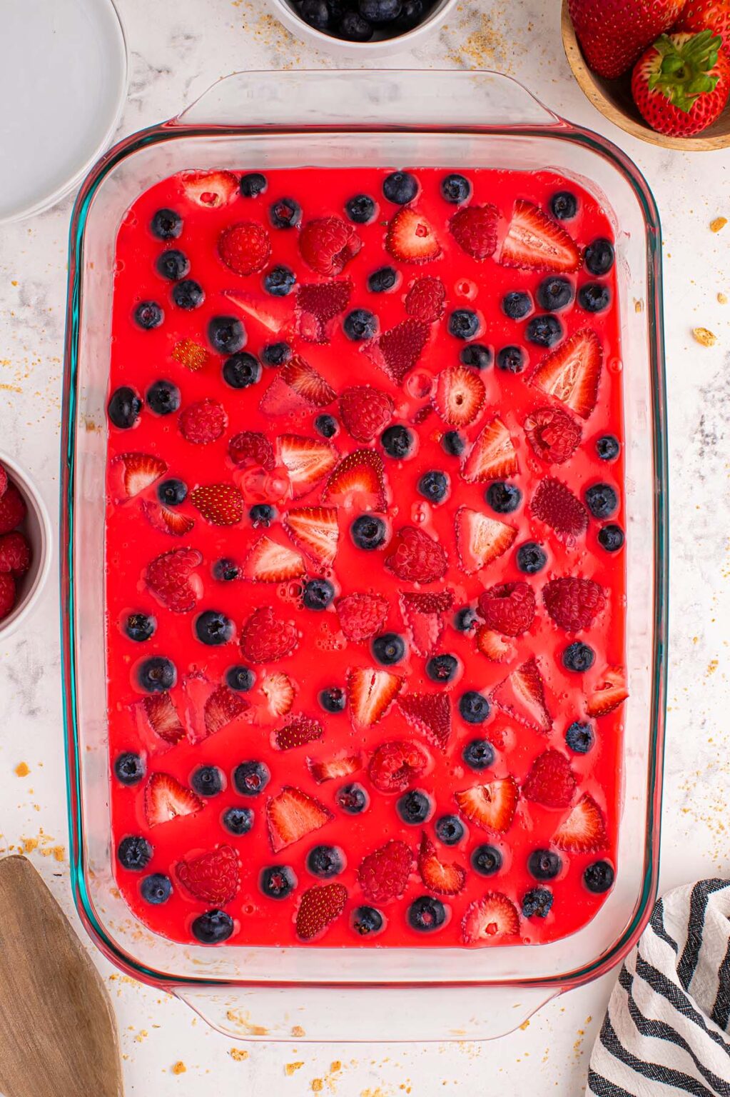 Mixed Berry Jello Dessert - xoxoBella