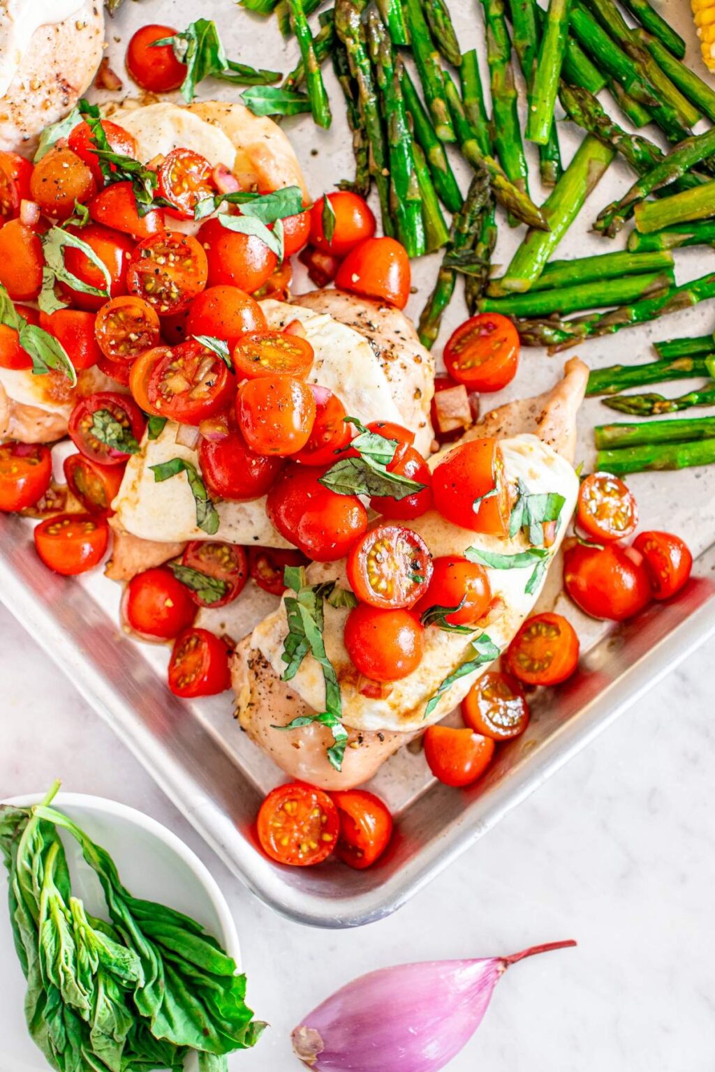 Sheet Pan Chicken Caprese and Vegetables - xoxoBella