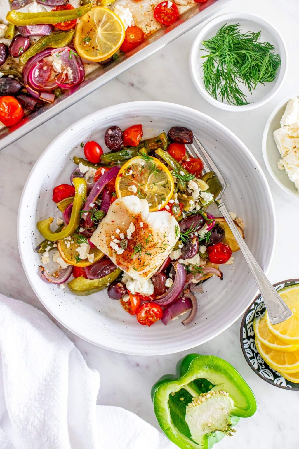 Sheet Pan Mediterranean Cod - xoxoBella