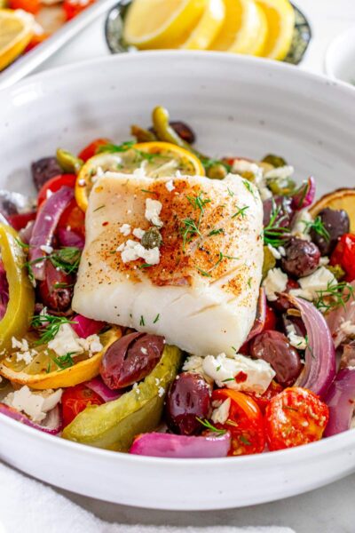 Sheet Pan Mediterranean Cod - xoxoBella