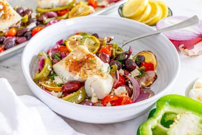Sheet Pan Mediterranean Cod - xoxoBella